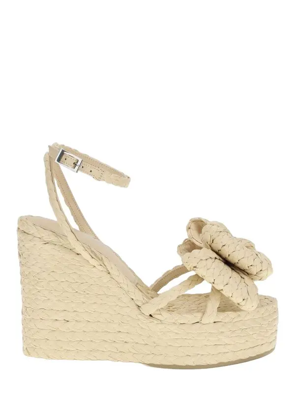 Mach & Mach Raffia Wedge Sandal - Natural
