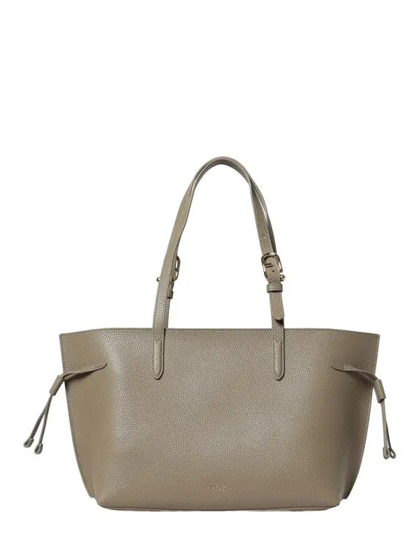 Furla Ava Grained Leather Shoulder Bag With Metal Logo - Dust