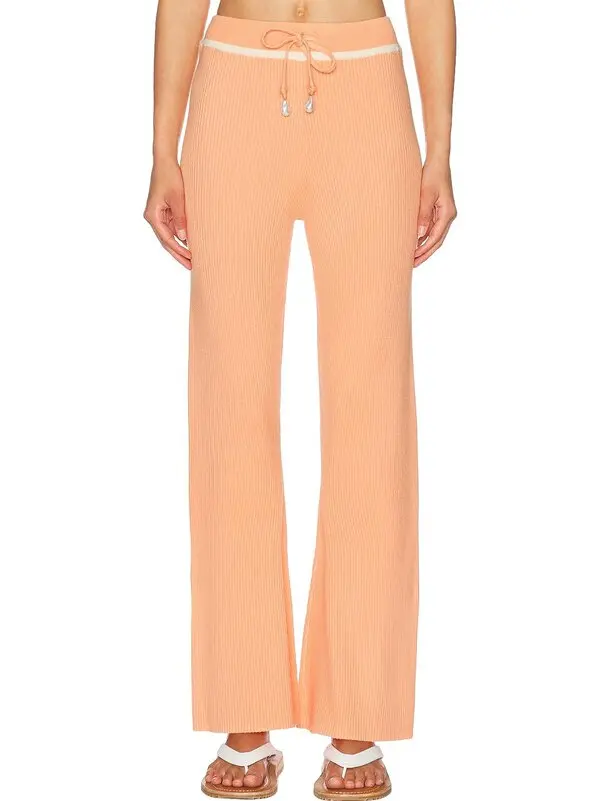 LA PORTE Summer Knit Pant - Coral Reef