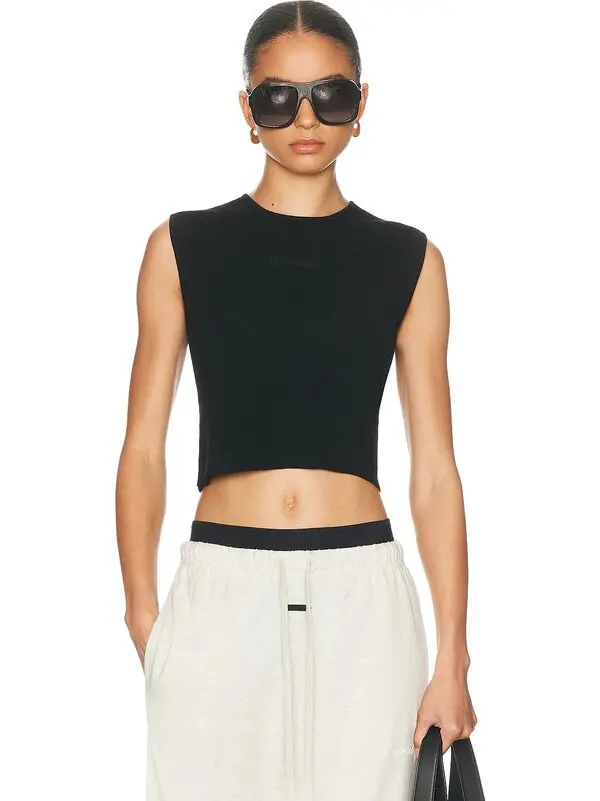 Fear Of God Signature Rib Knit Cropped Top - Vintage Black