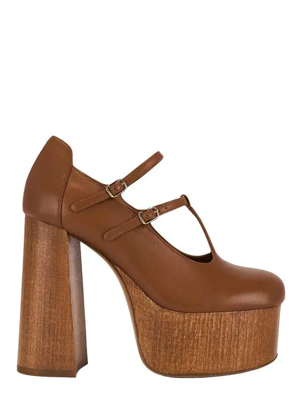 Chloé Loti Platform Heel - Ginger Brown