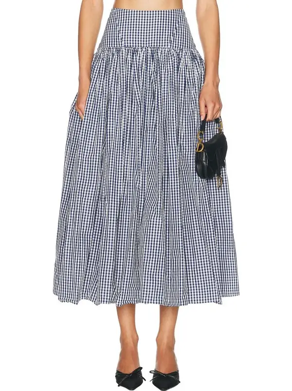 Alexis Havara Pleated Skirt - Navy & White