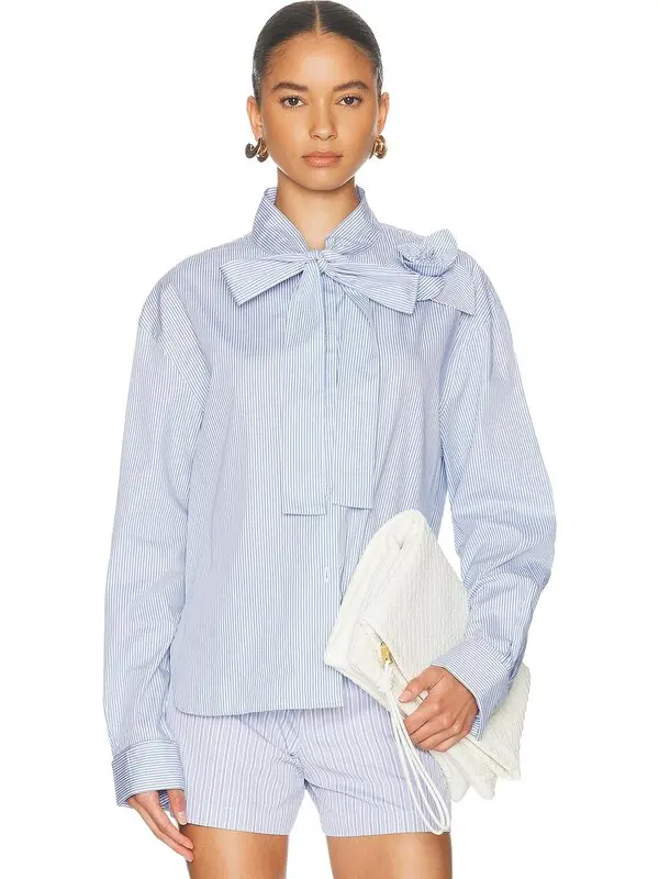 AKNVAS Flor Stripe Shirt - Light Blue Stripe