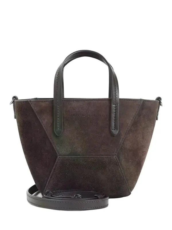Brunello Cucinelli Mini Panelled Tote Bag - Brown