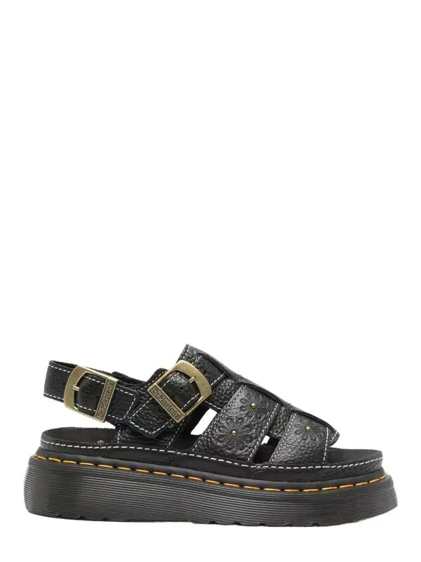 Dr. Martens Wrenlie Floral-embossed Platform Sandals - Black