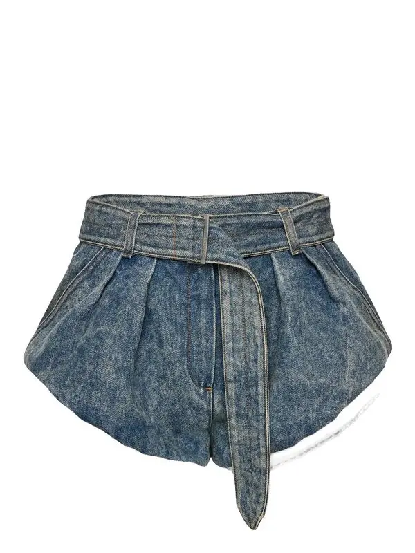 Magda Butrym Flare Denim Shorts - Blue