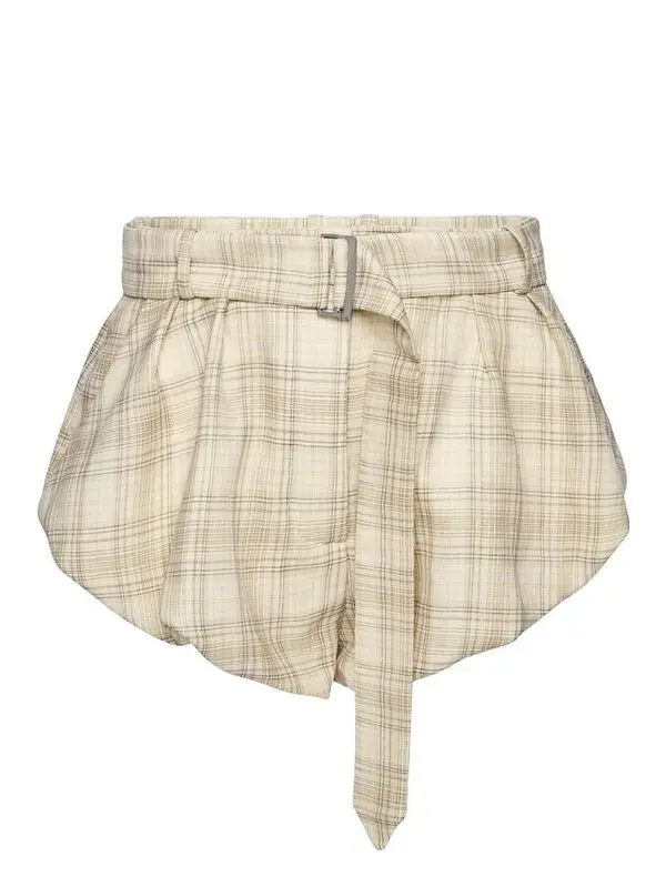 Magda Butrym Checkered Flared Shorts - Cream
