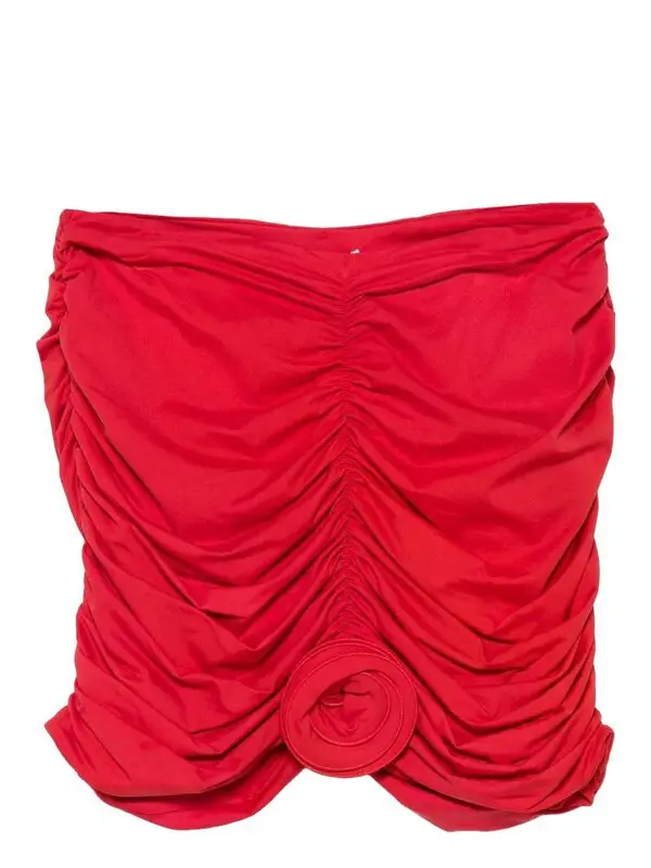 LA REVECHE Ruched Skirt - Red