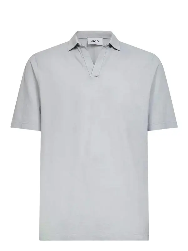 D4.0 V-neck Collared T-shirt - Grey