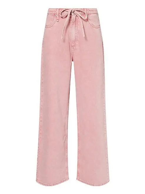 Rag & Bone Wide-leg Drawstring Denim Jeans - Raspberry Stone