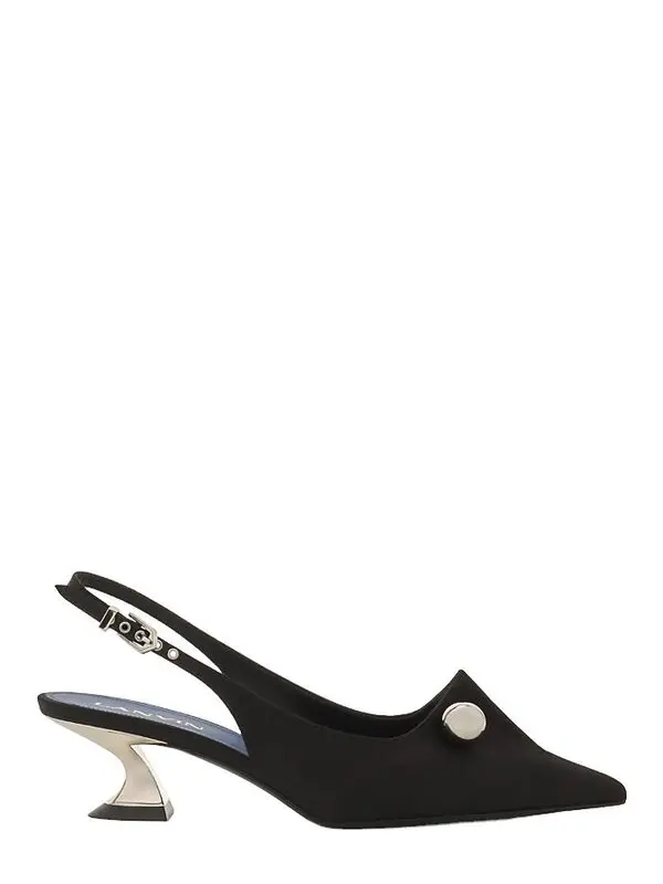 LANVIN Affinity Arch Slingback Pumps - Black/silver