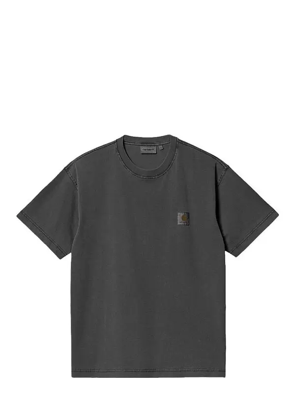 Carhartt Work In Progress Nelson Logo T-shirt - Black (garment Dyed)