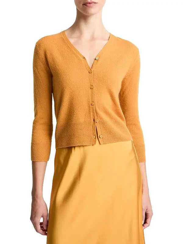 Vince V Neck Cardigan Sweater - Clementine