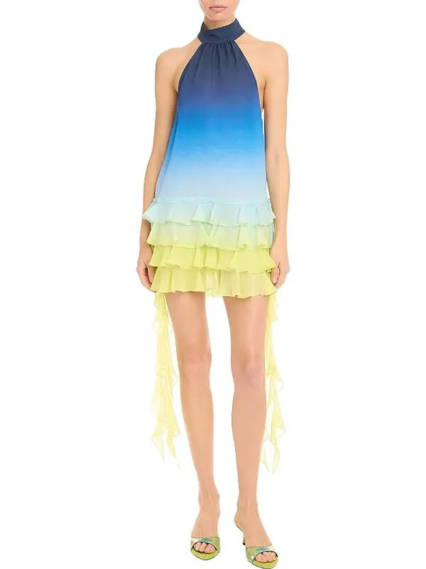 Casablanca Silk Ruffle Dress - Gradient