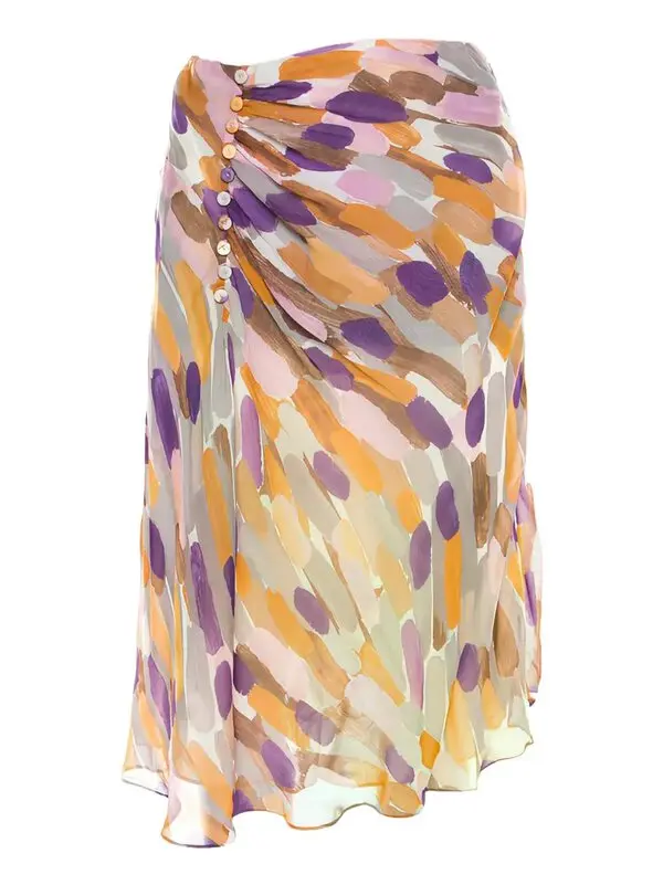 Escada Brushstroke-pattern Midi Skirt - Multicolour