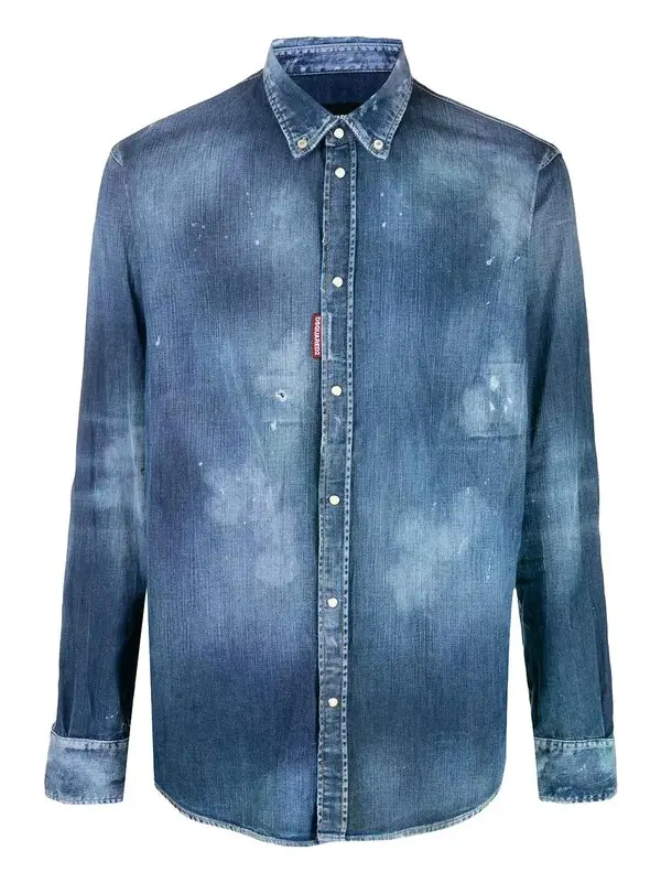 Dsquared2 Distressed Effect Denim Shirt - Blue