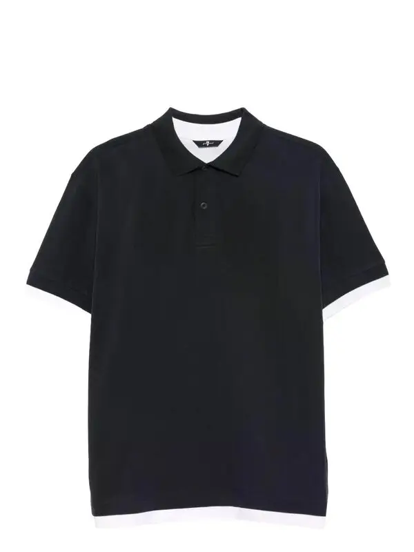 7 For All Mankind Contrast-trim Polo Shirt - Blue