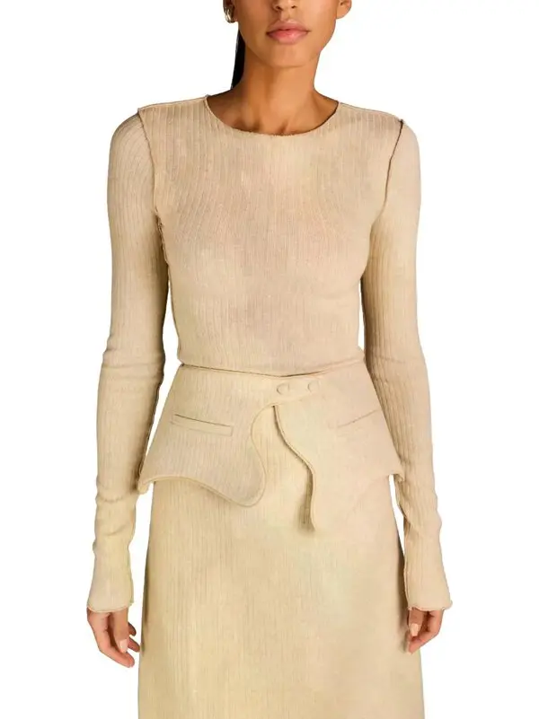 MARK-OFF Chelsea Ribbed-knit Top - Neutrals