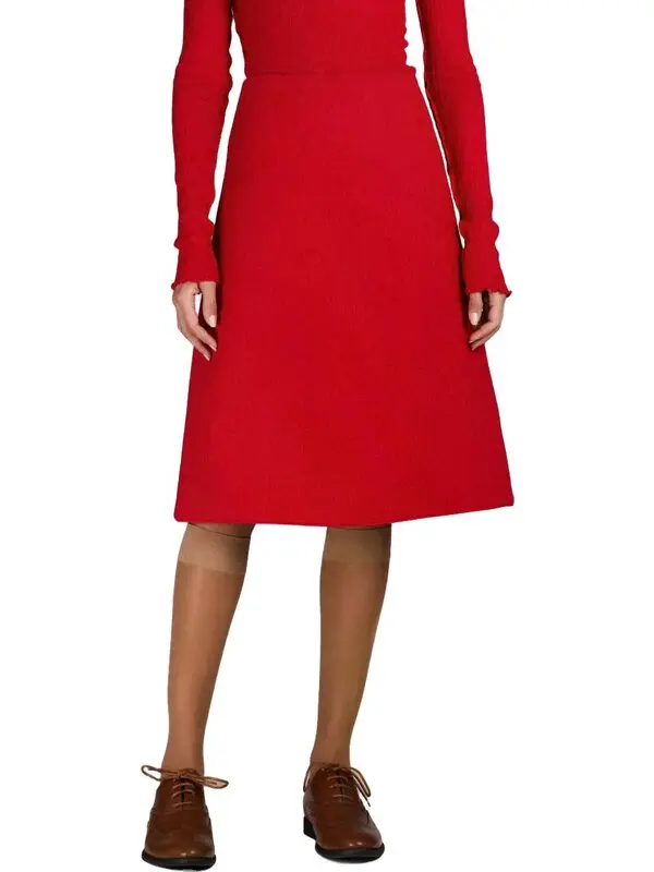 MARK-OFF Brooklyn Ribbed-knit Midi Skirt - Red