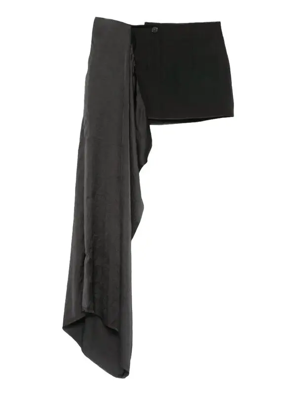Isabel Benenato Draped-detail Mini Skirt - Black