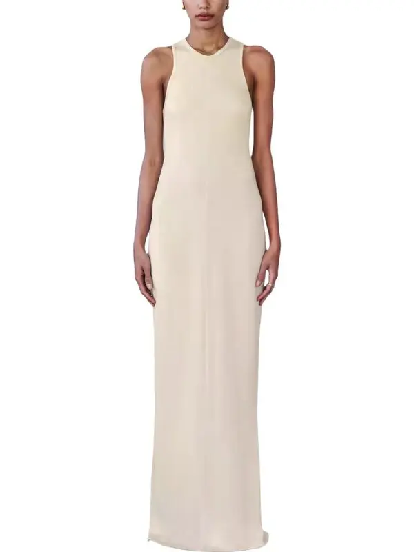 ARTEMIS DICIERO Styliana Racer-back Floor-length Dress - Neutrals