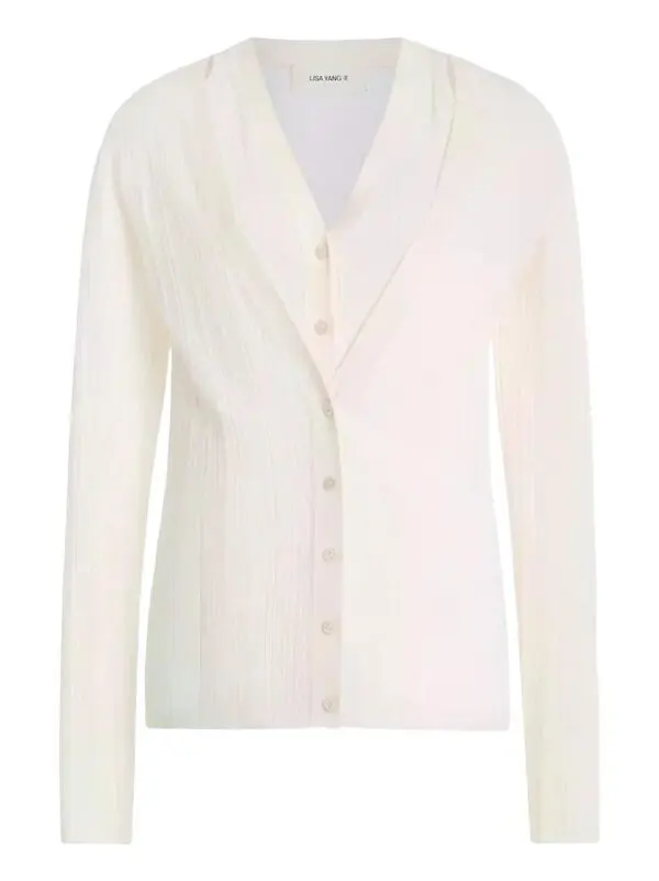 LISA YANG Vanna Ribbed Cardigan - Neutrals