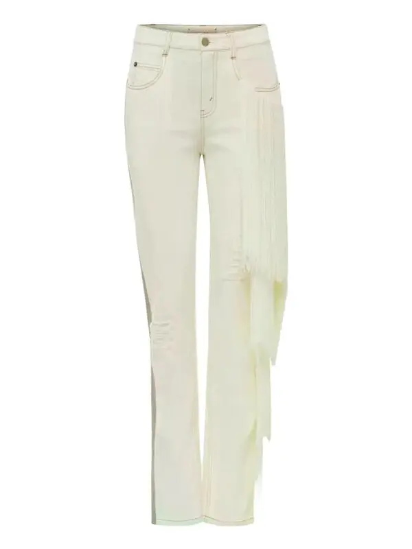 Hellessy Fringe Detailed Distressed Jeans - Neutrals