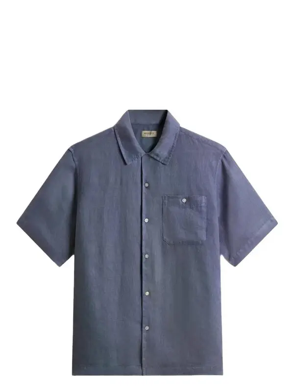 Woolrich Garment-dyed Short-sleeved Shirt - Blue