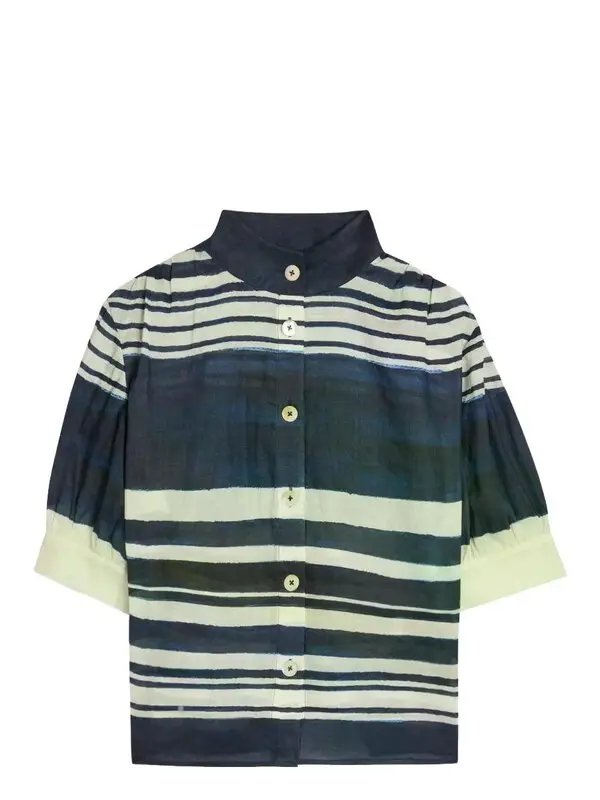 Veronica Beard Hollandale Striped Shirt - Blue