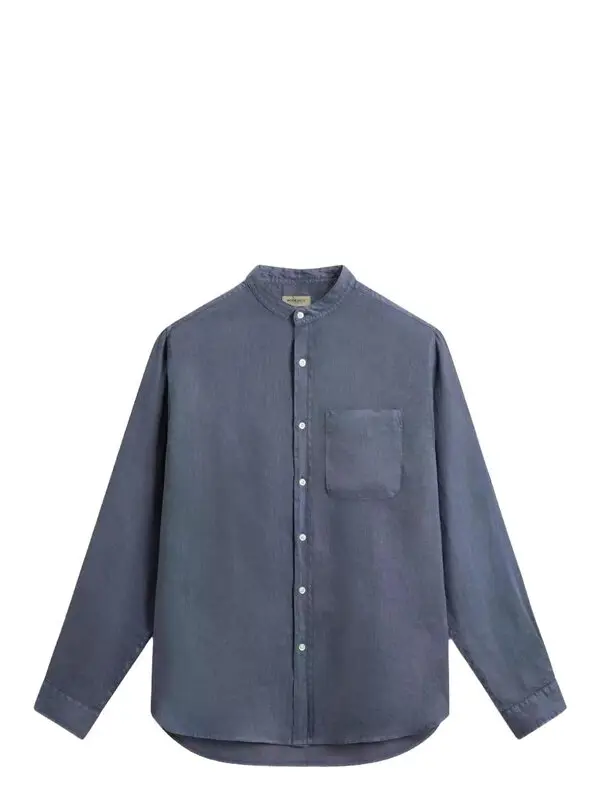 Woolrich Garment-dyed Linen Shirt - Blue