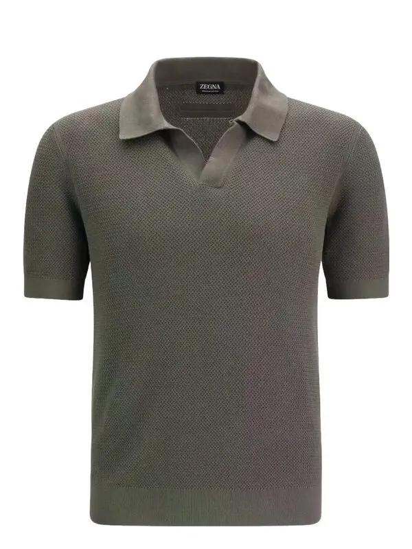 Zegna Waffle-knit V-neck Sweater - Grey