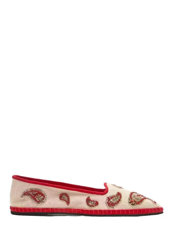 Malìparmi Beaded Embroidery Espadrilles - Neutrals
