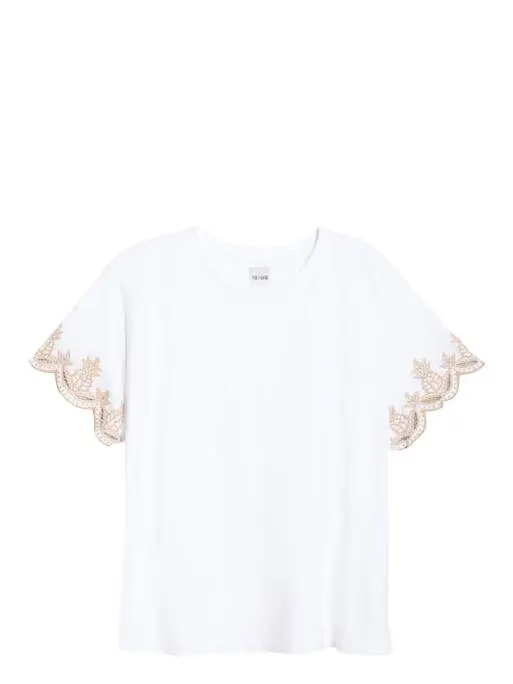 NIC+ZOE Deco Sleeve Cotton Top - Paper White