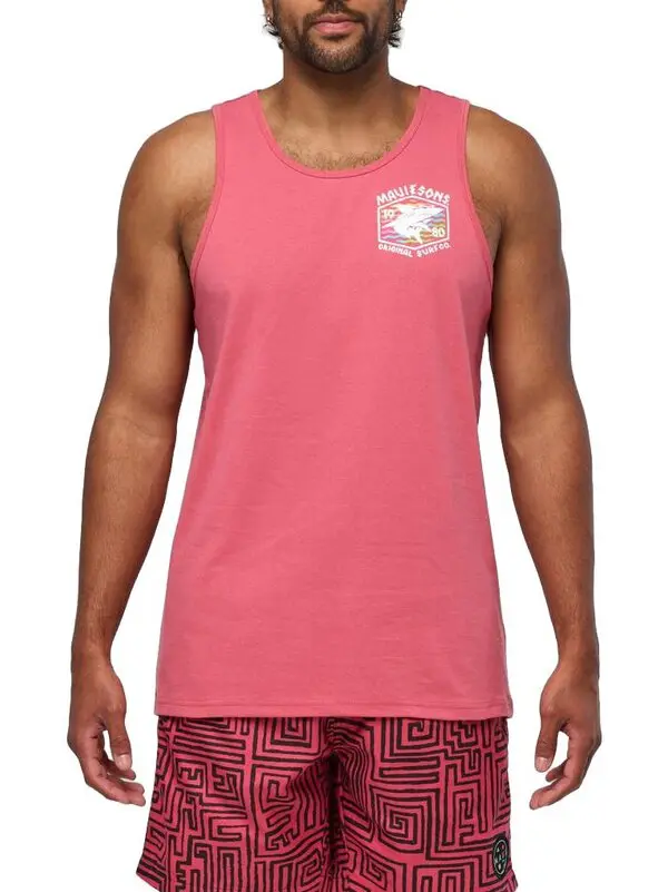 MAUI & SONS Surf Thrasher Graphic Tank - Deep Coral