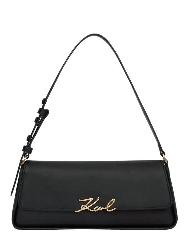 Karl Lagerfeld Signature Shoulder Bag - Black