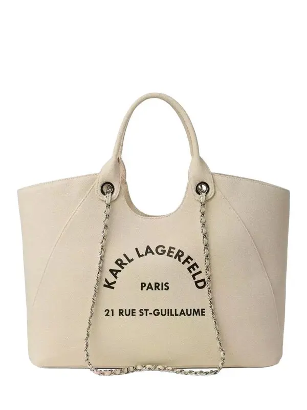 Karl Lagerfeld Rue St-guillaume Chain Tote Bag - Neutrals