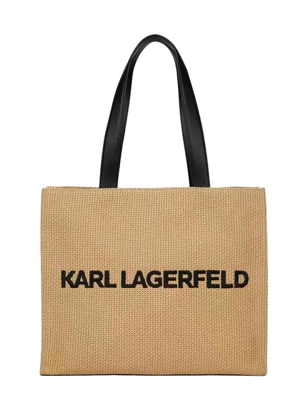 Karl Lagerfeld Raffia-effect Tote Bag - Neutrals