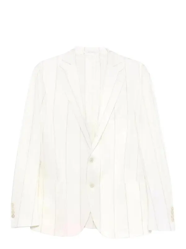 Eleventy Striped Single-breasted Blazer - Neutrals