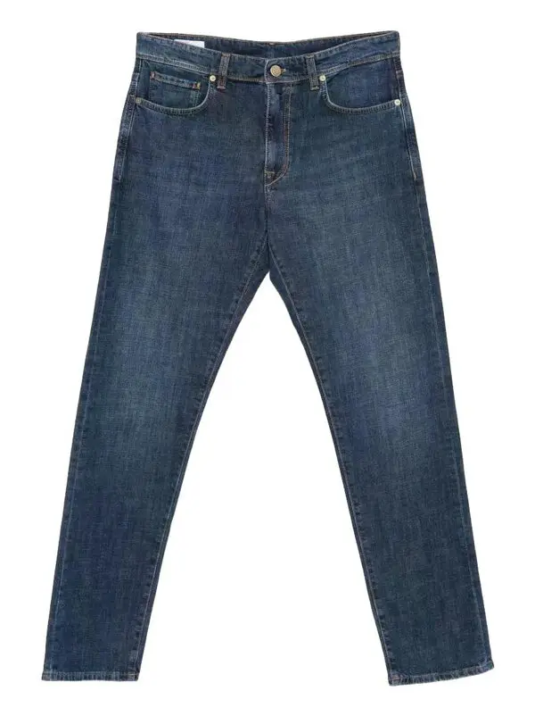Incotex Logo-patch Belt-loop Jeans - Blue