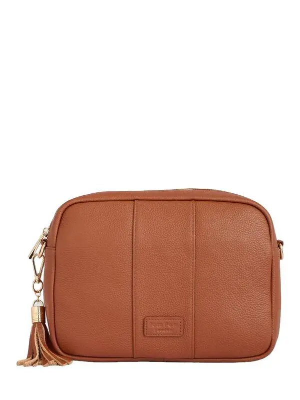 POM POM LONDON City Plus Crossbody Bag With Adjustable Straps - Chestnut