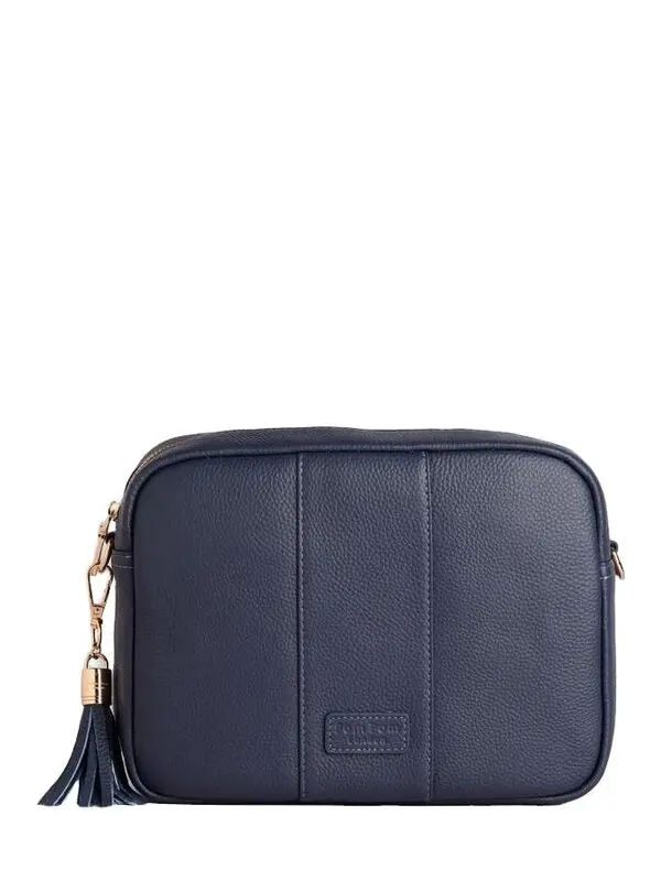 POM POM LONDON City Plus Crossbody Bag With Adjustable Straps - Navy