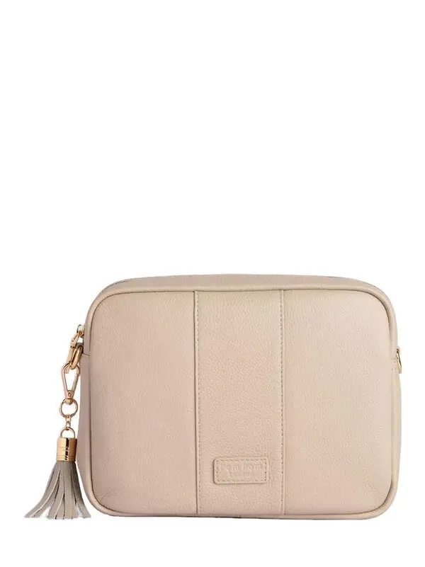 POM POM LONDON City Plus Crossbody Bag With Adjustable Straps - Stone