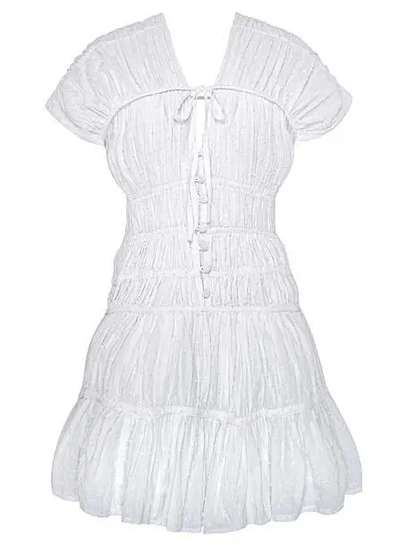 BRUNNA.CO The Srikandi Ruffle Mini Dress - White