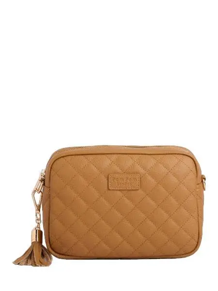 POM POM LONDON City Crossbody Bag - Maple Quilted