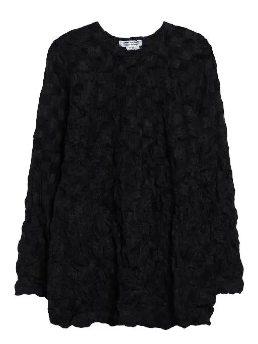 Comme Des Garçons Raschel Knit Crushed Ruffle Top - Black