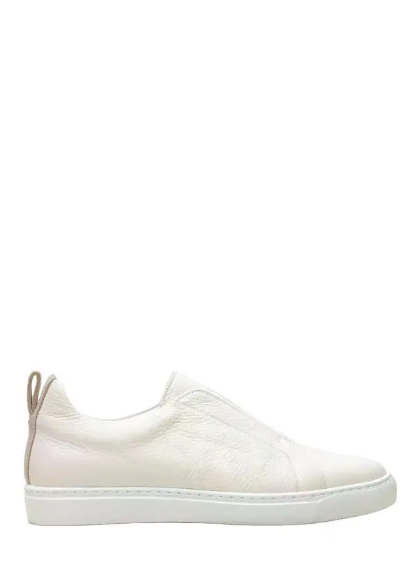 CHUCKIES Pebbled-leather Slip-on Sneakers - Neutrals