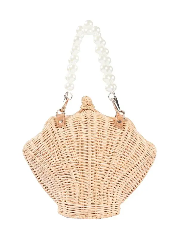 JELAVU Shellie Shell Basket Bag - Light Natural