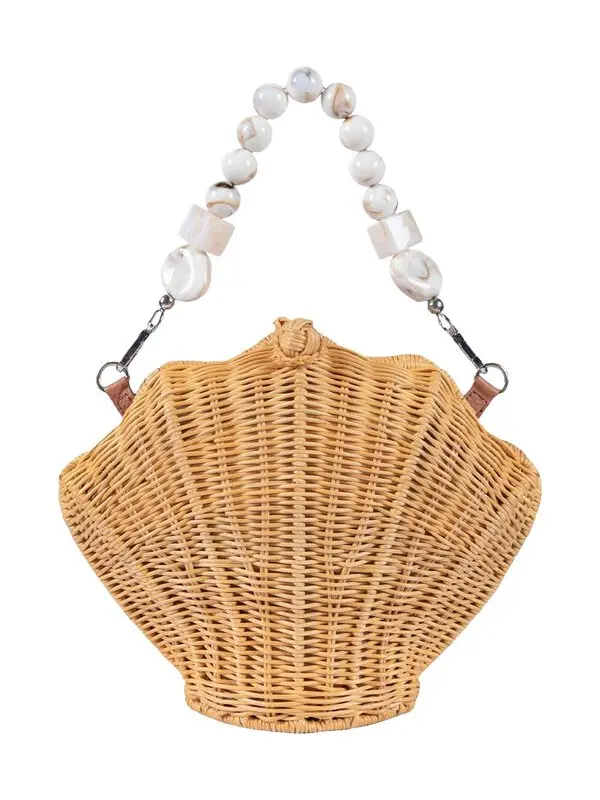 JELAVU Shellie Shell Basket Bag - Marble Natural