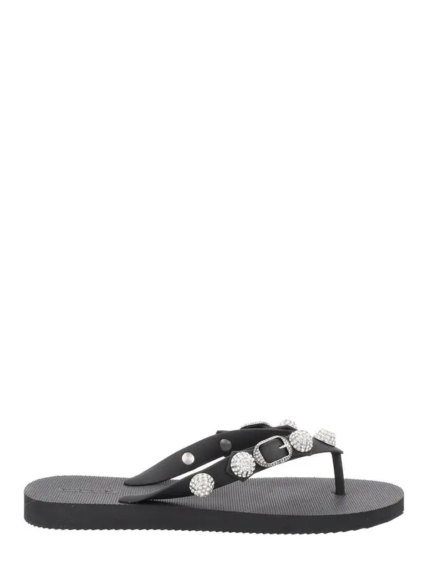 Balenciaga Cagole Slide Sandals - Black