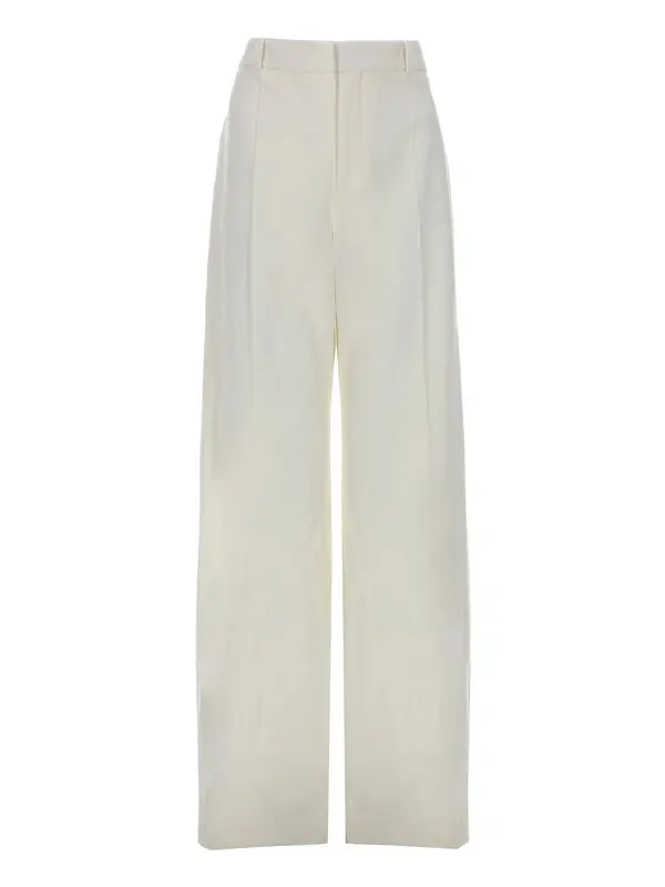 Chloé High-waisted Flared Wool Trousers - White
